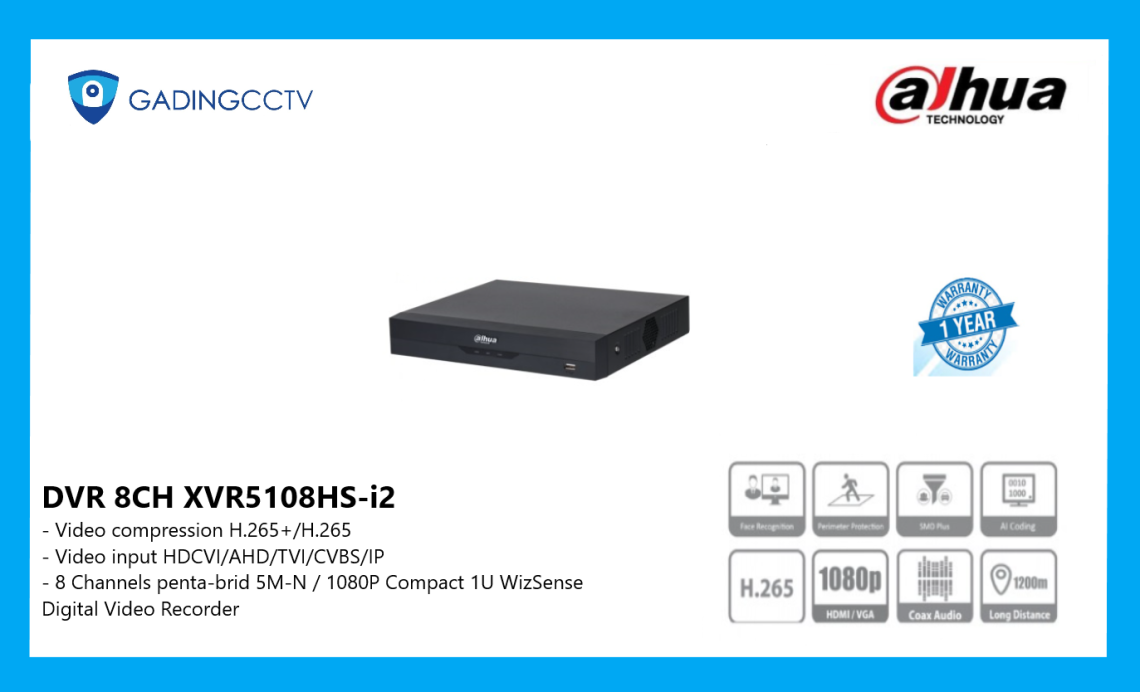DAHUA DVR 8 Channel XVR5108HS-X – GADING CCTV